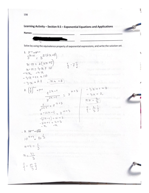 Learning Activity - Section 9.2 - Exponential Functions - .. 1 ...