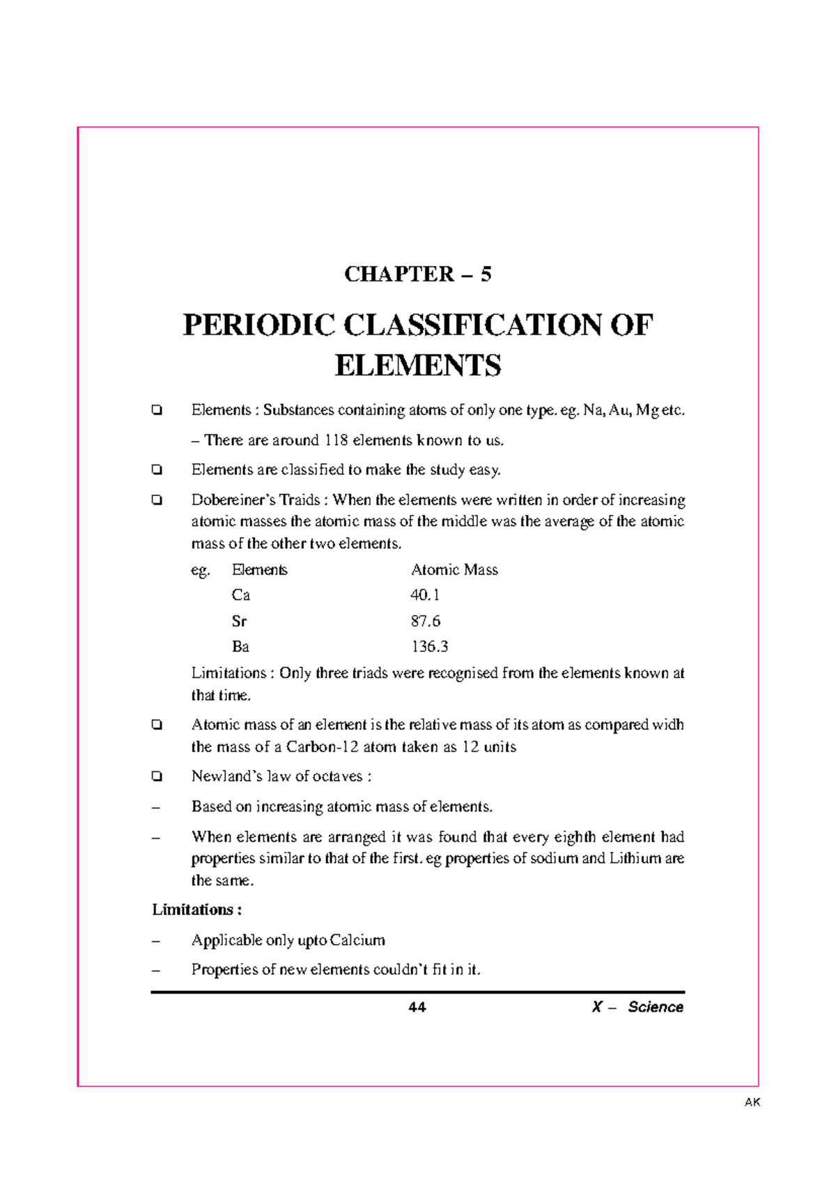 10 science notes 05 Periodic Classification of Elements 1 - 44 X ...