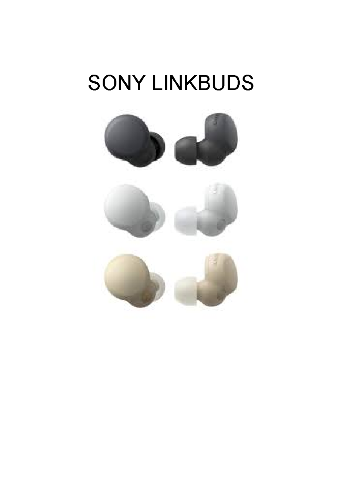 Sony linkbud headphone - SONY LINKBUDS Executive Summary The following ...