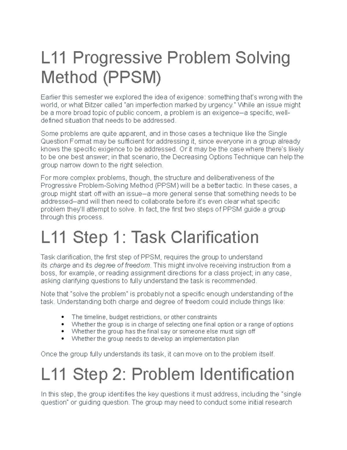 L11 Progressive Problem Solving Method Template at the end - L11 ...