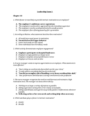Leadership - Study Guide Exam #1 - 1. In the decision-making process ...
