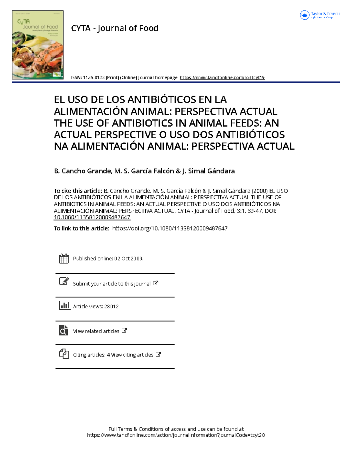 EL USO DE LOS Antibi Ticos EN LA Alimentaci N Animal Perspectiva Actual ...