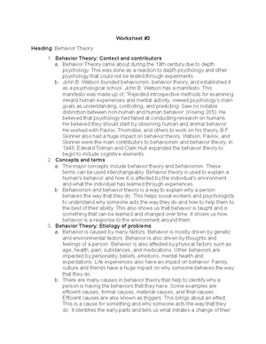 Theory Worksheet 1 Systems Theories - Theory Worksheet 1: Systems ...