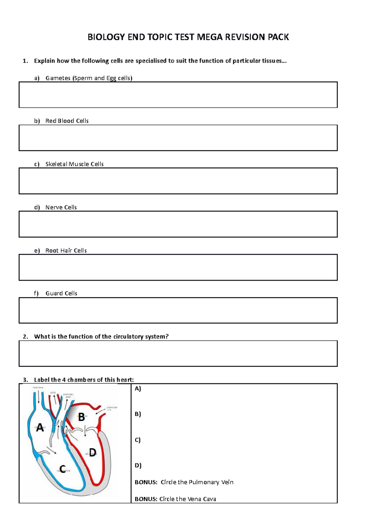 MEGA ETT Revision Biology 8 - BIOLOGY END TOPIC TEST MEGA REVISION PACK ...