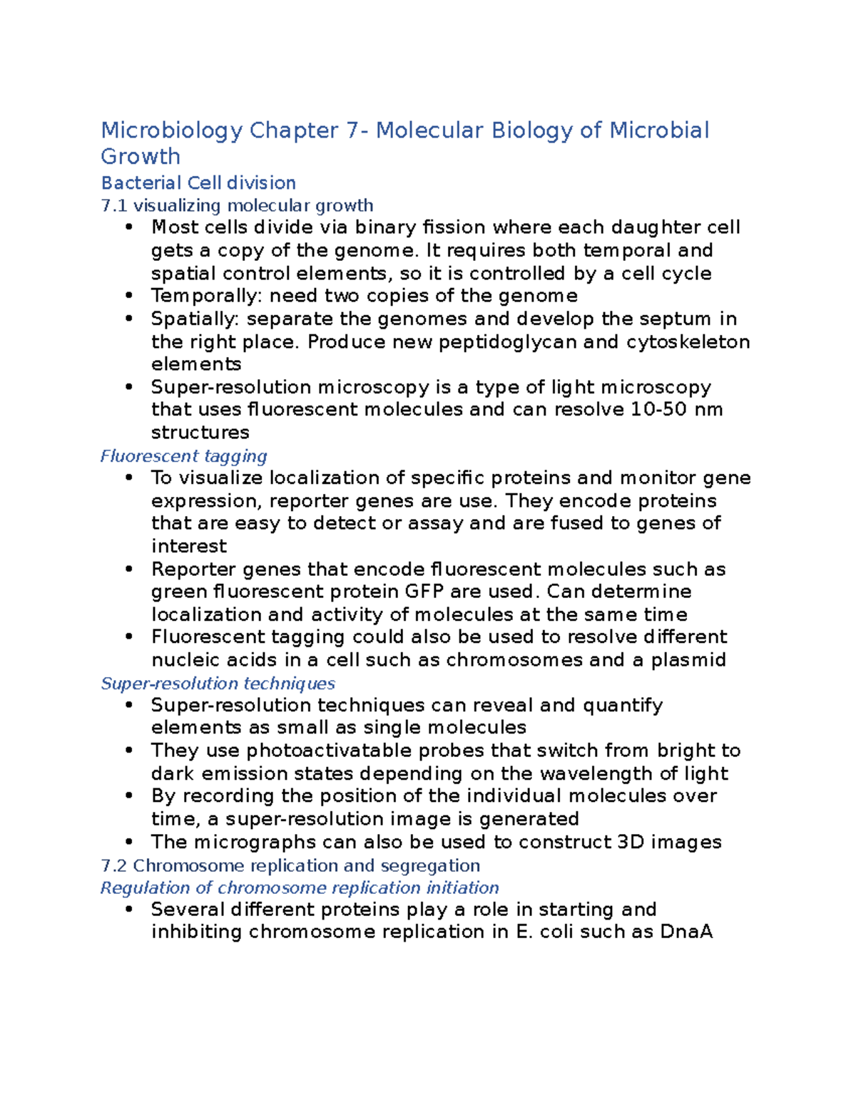 Microbiology Chapter 7 - It requires both temporal and spatial control ...