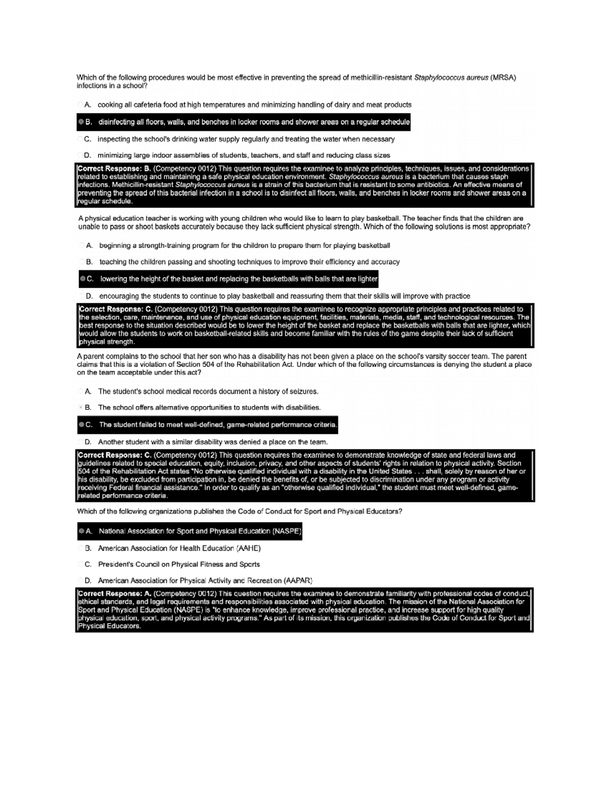 CSET PE Study Guide - PE CSET Practice - Studocu