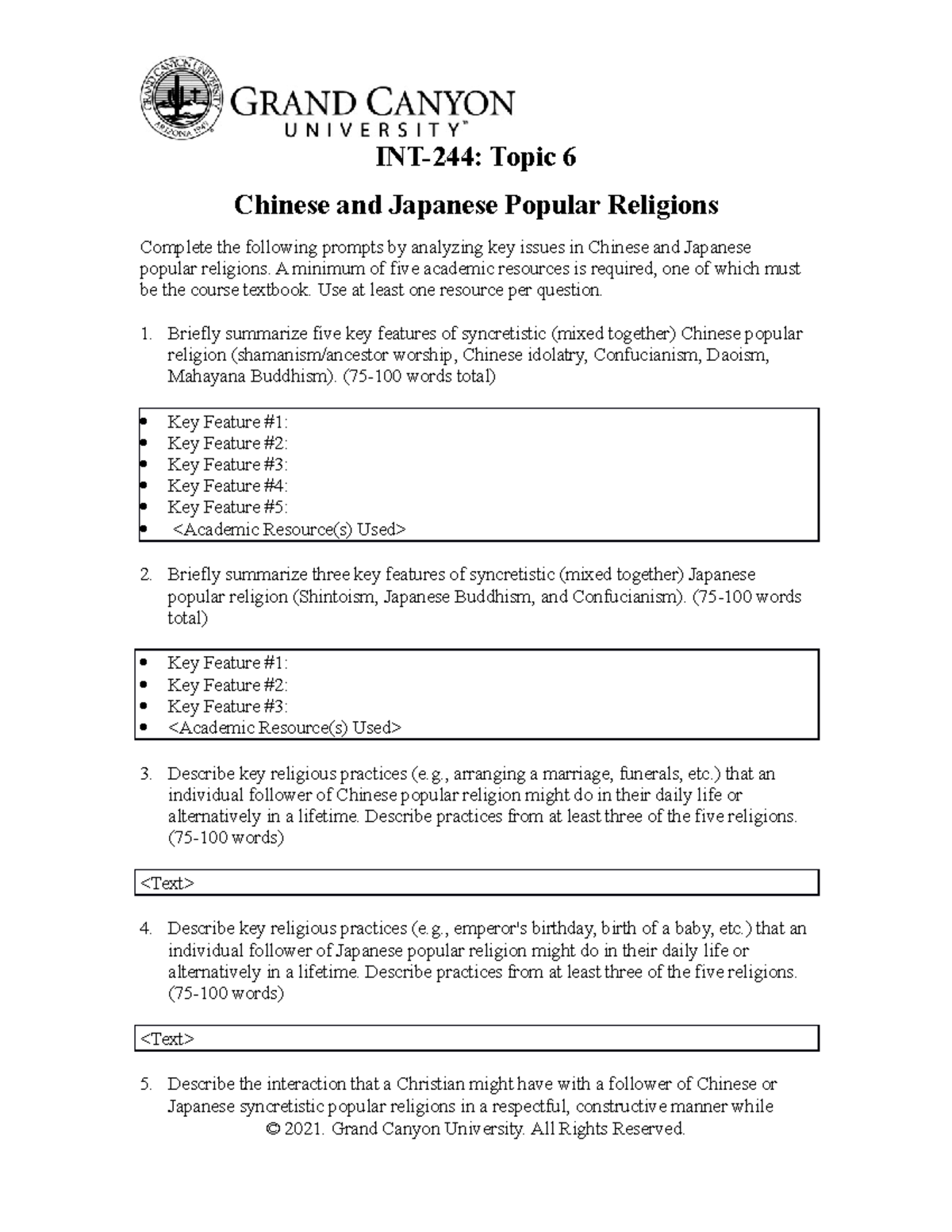 INT-244-RS-T6Chineseand Japanese Popular Religions - INT-244: Topic 6 ...