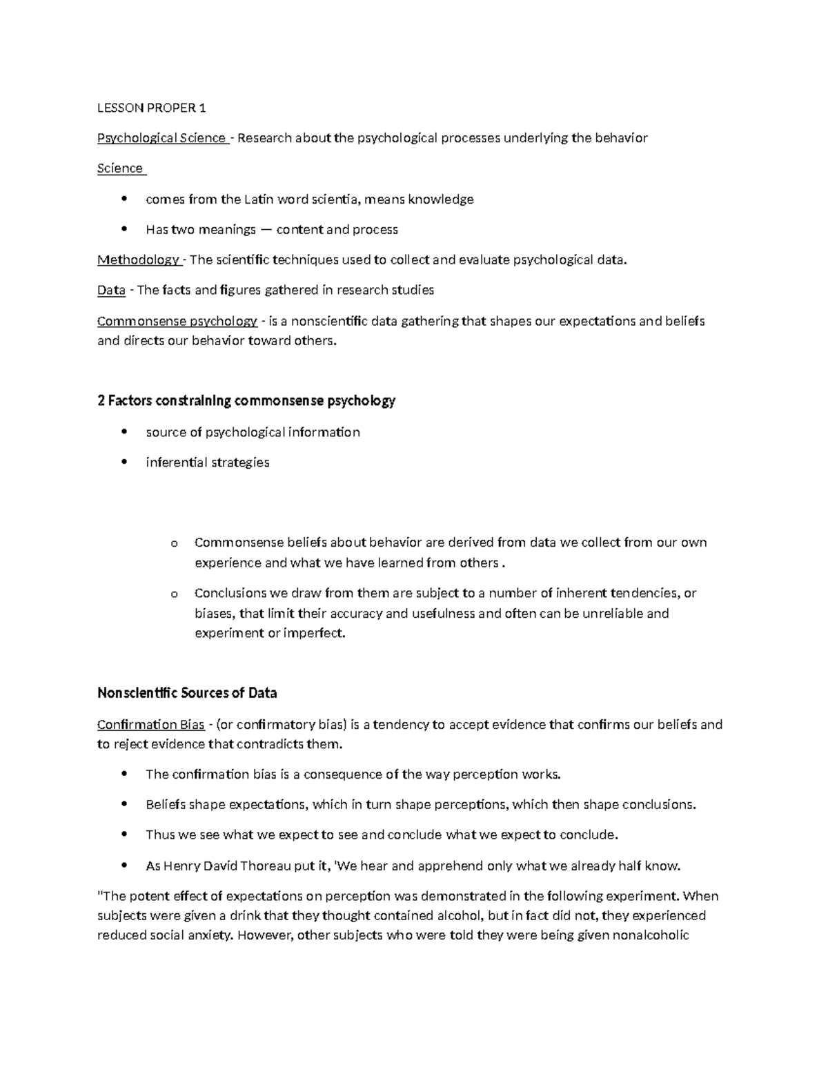 Experimental Psychology WEEK 1-2-3-4-5 - LESSON PROPER 1 Psychological ...