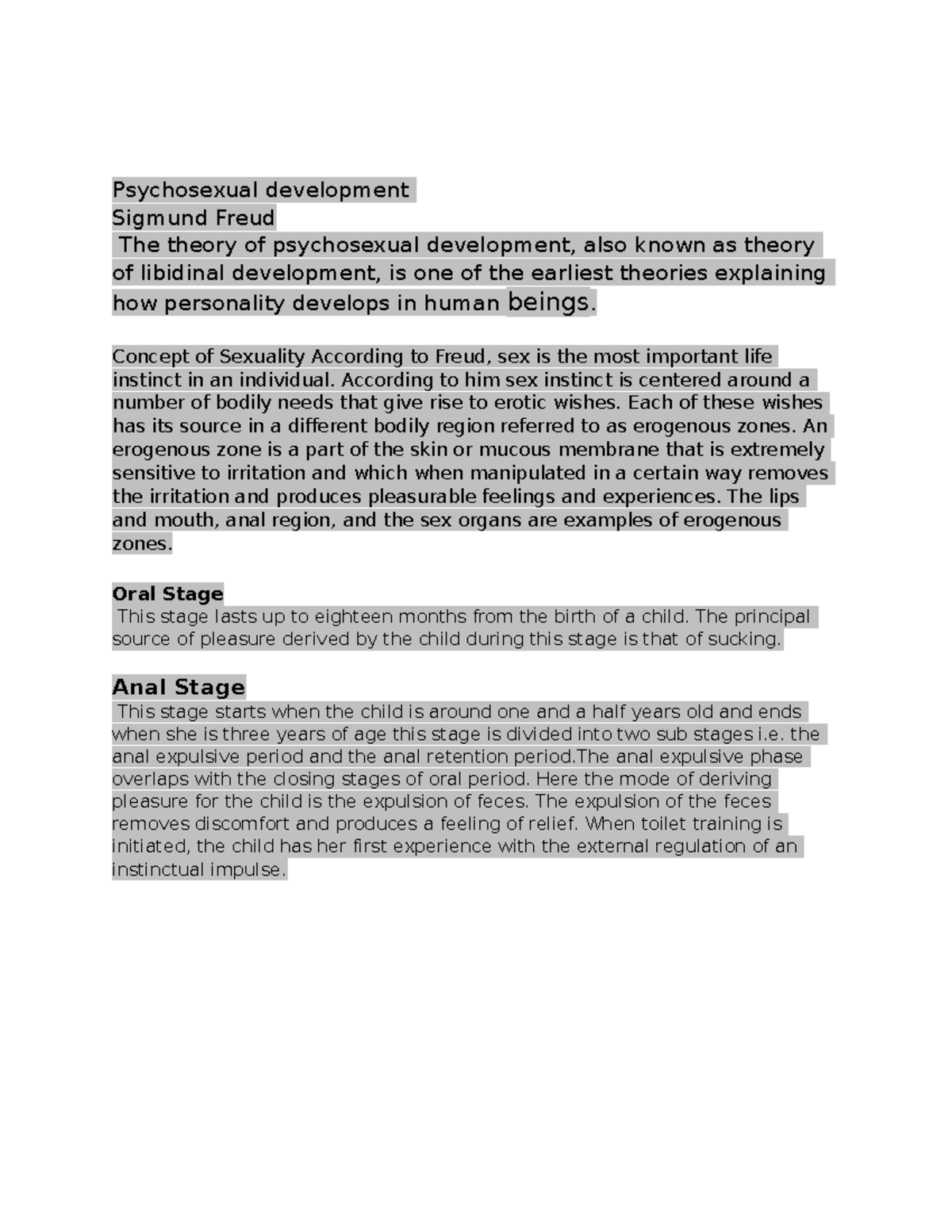 Psychisexual - reviewer - Psychosexual development Sigmund Freud The ...