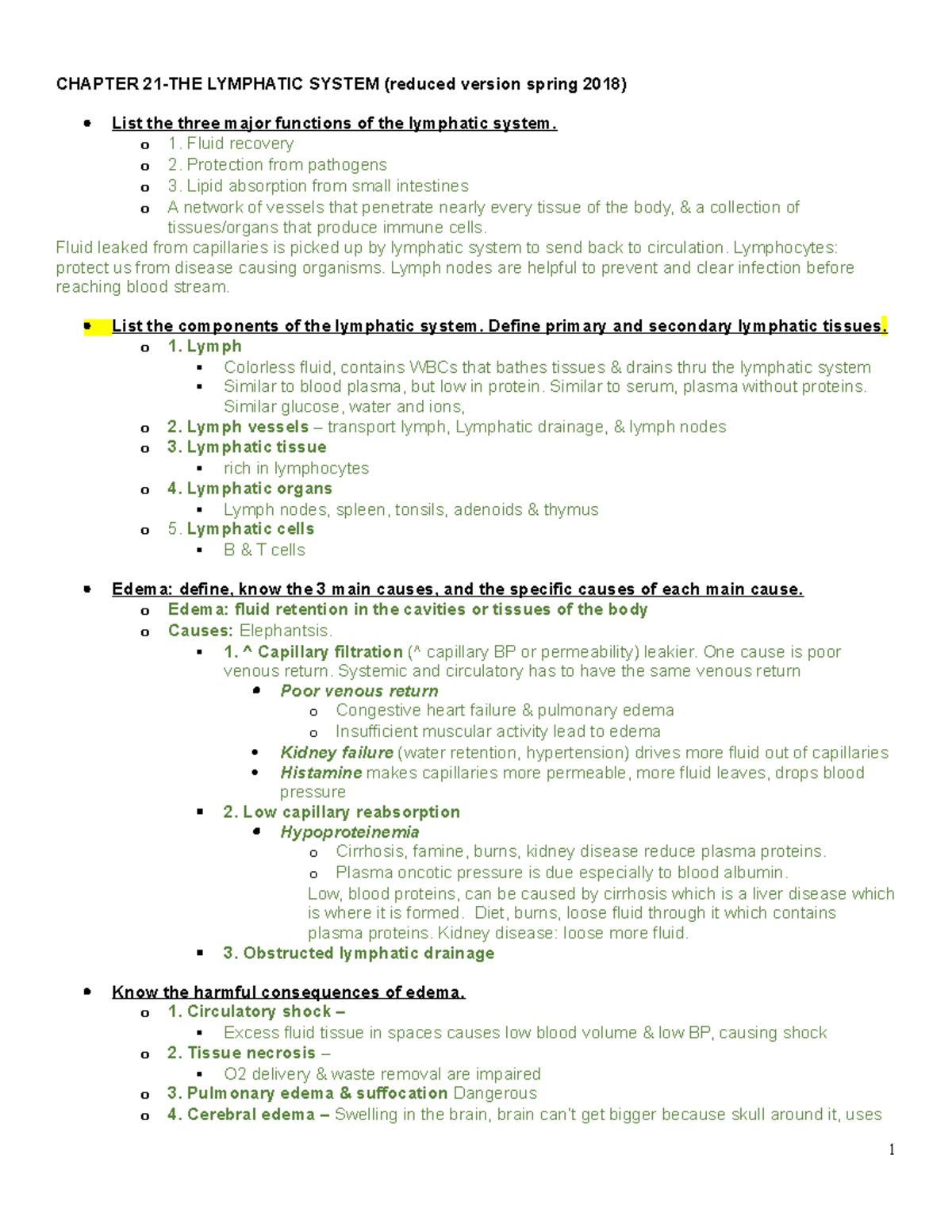 Review sheet lymphatic and immunity reduced 2018-2 - CHAPTER 21-THE ...