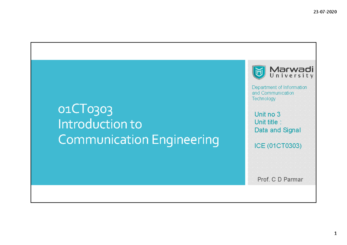 Data and Signal - Department of Information and Communication ...