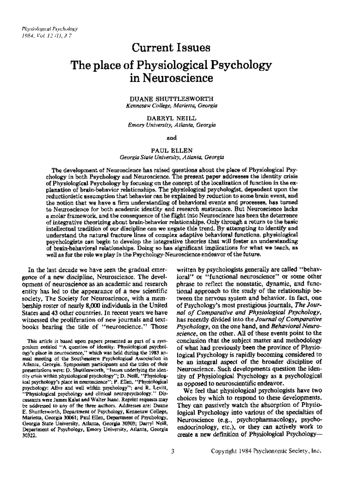 Research paper on cli - Amity university - Physiological Psychology ...