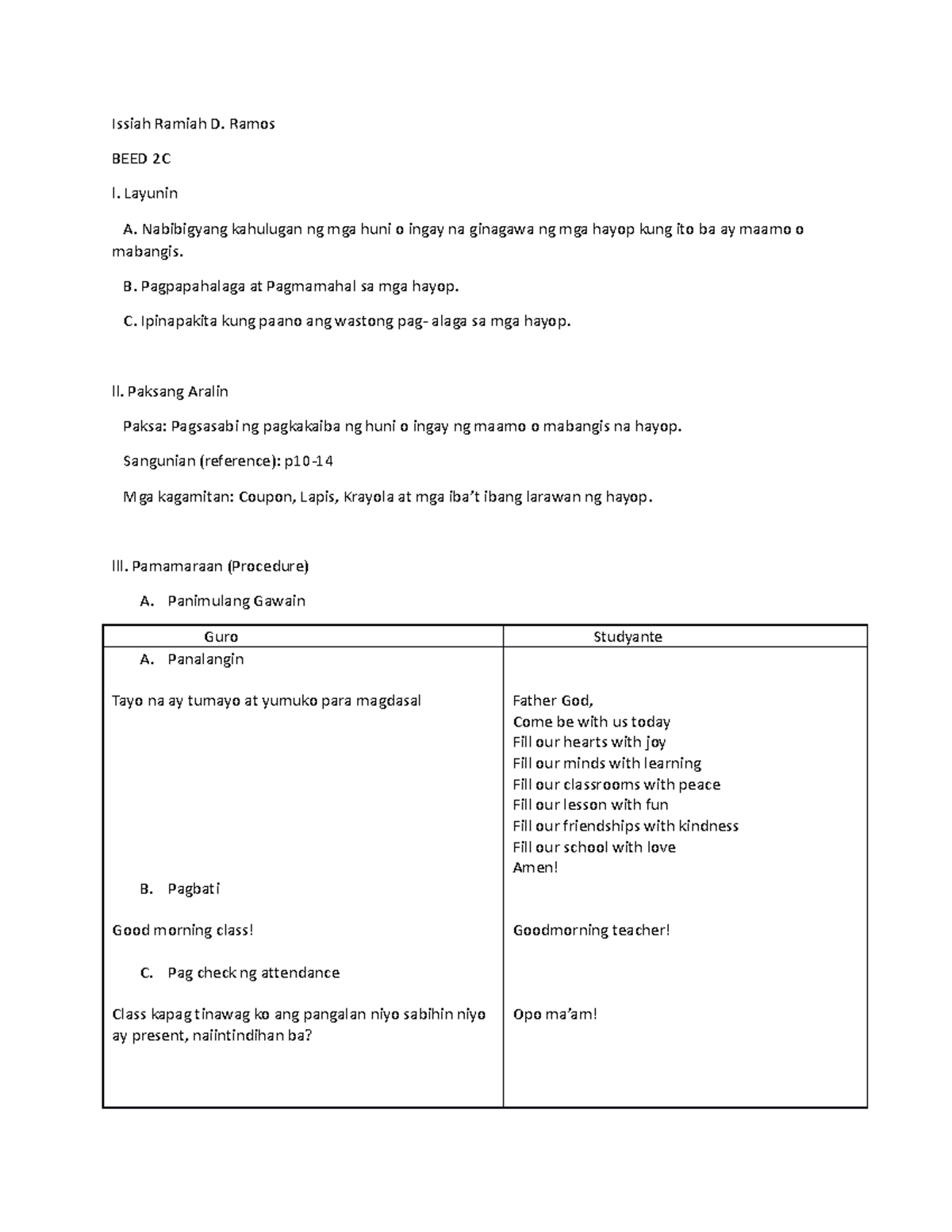 Issiah Ramiah Ramos Detailed Lesson Plan - Issiah Ramiah D. Ramos BEED ...