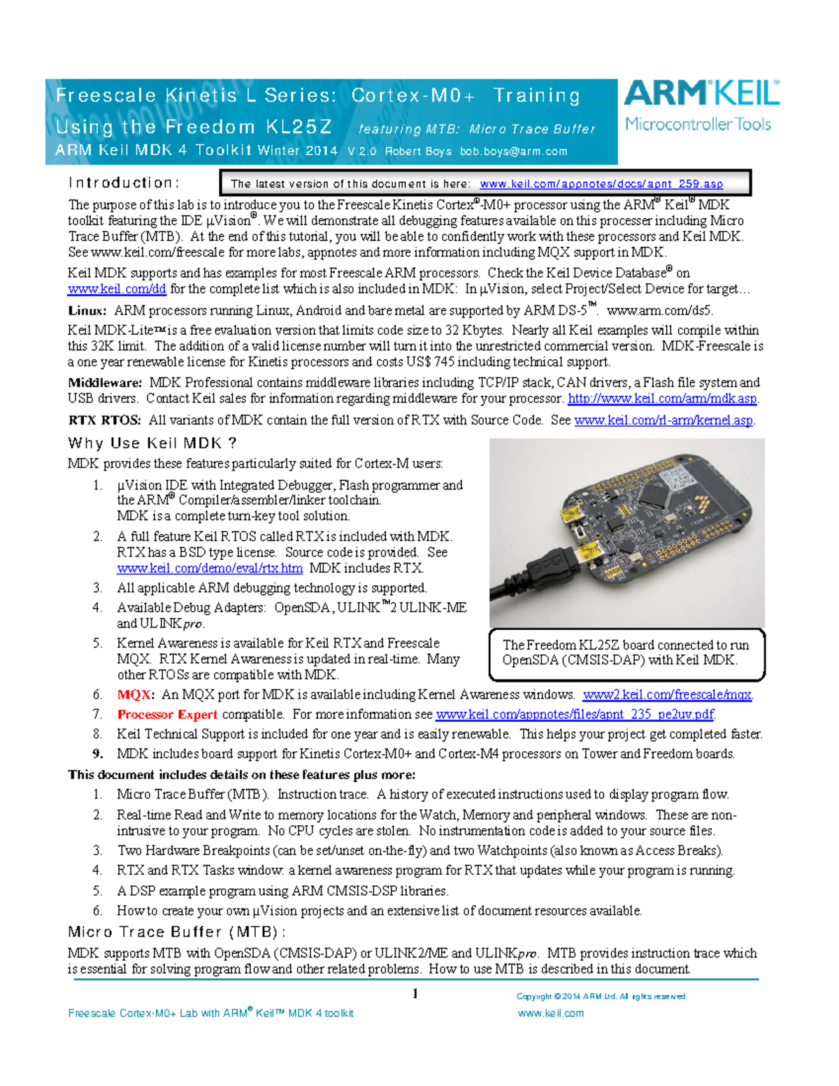 Apnt 259 includes debugging - Freescale Kinetis L Series: Training ...
