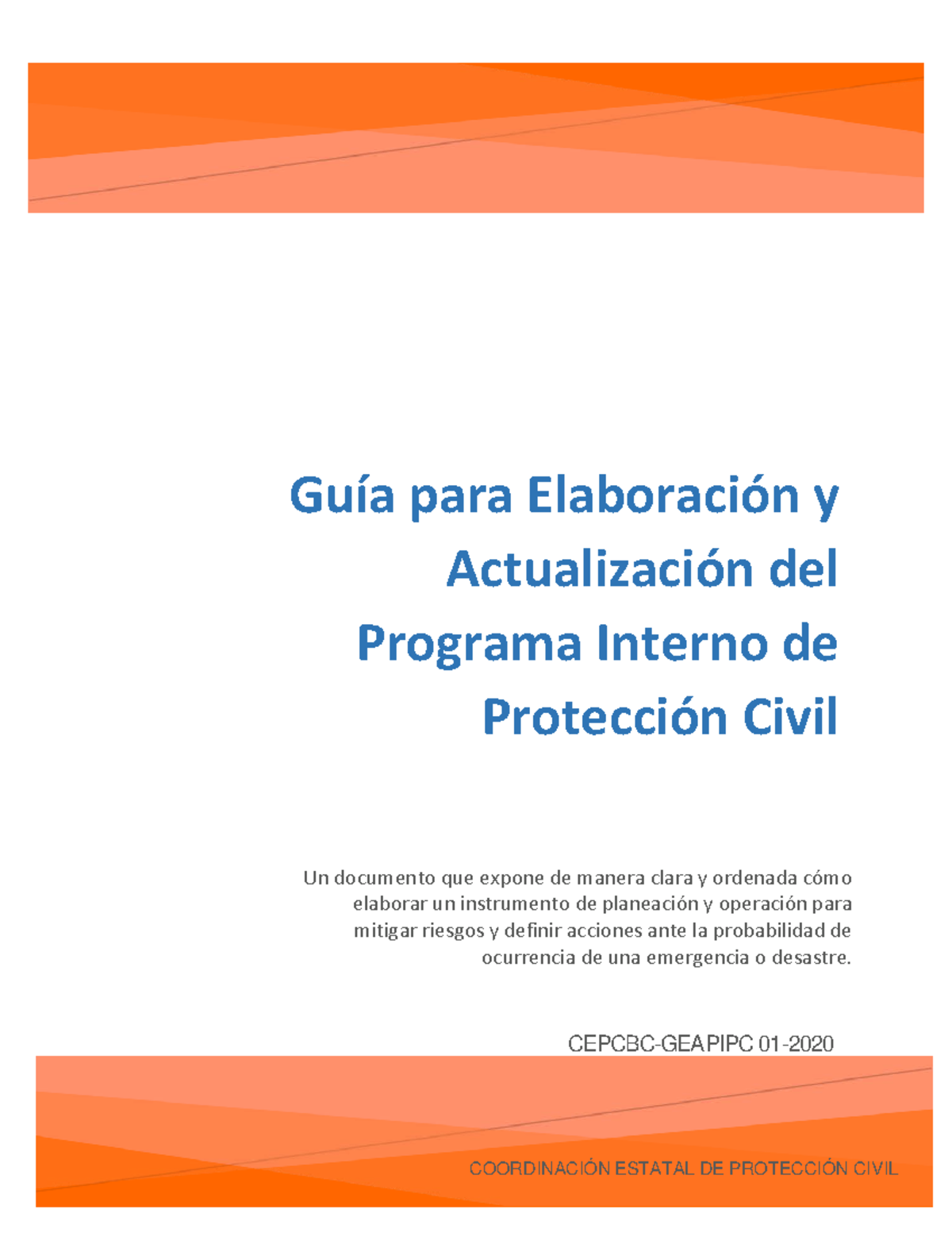 Guia Elabo Act PIPC V02 Programa interno de Protección Civil - Guía para Elaboración y ...