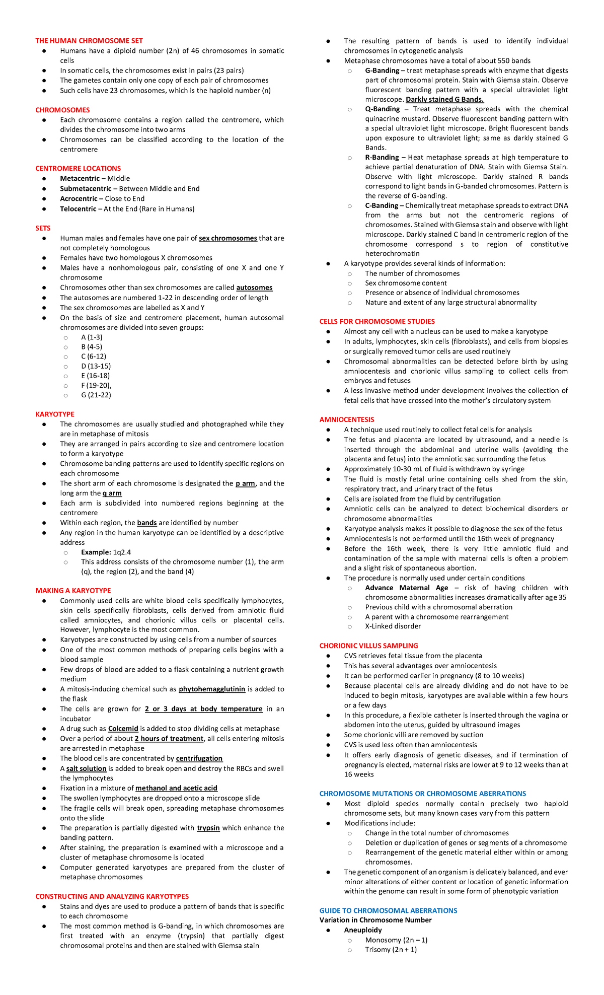 CYTO - Human Chromosome - THE HUMAN CHROMOSOME SET Humans have a ...