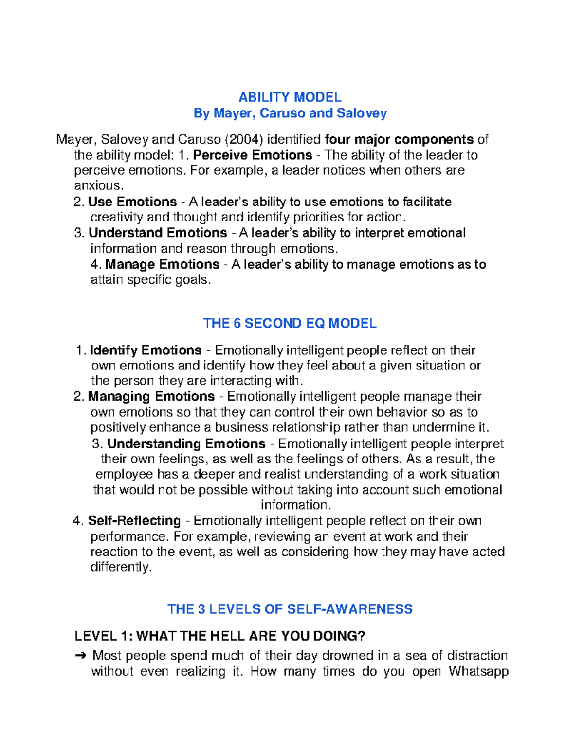 Models OF Emotional Intelligence PART 2 - ABILITY MODEL By Mayer ...