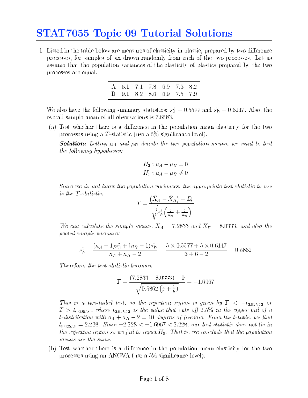 T09 Sol - 12121212121212 - Listed in the table below are measures of ...