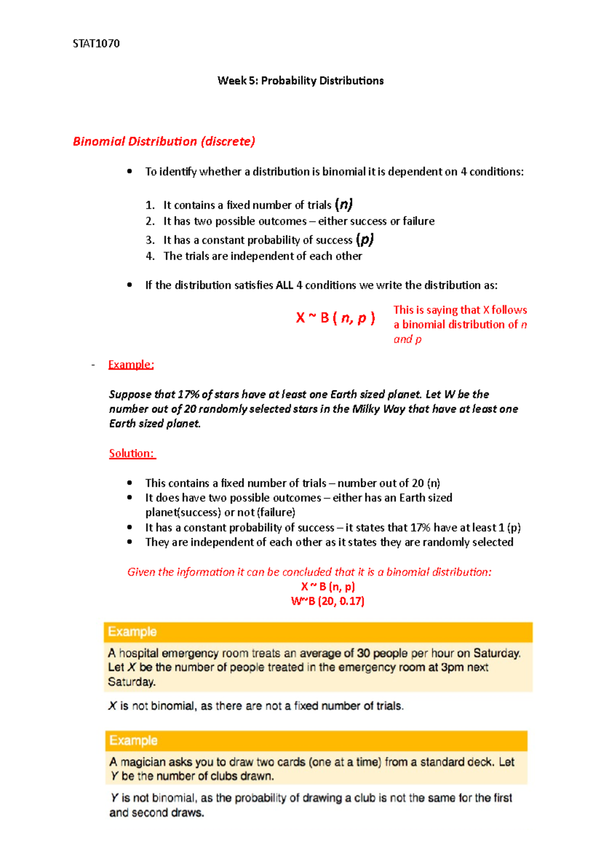 5. Probability Distribution Notes - Week 5: Probability Distributions ...