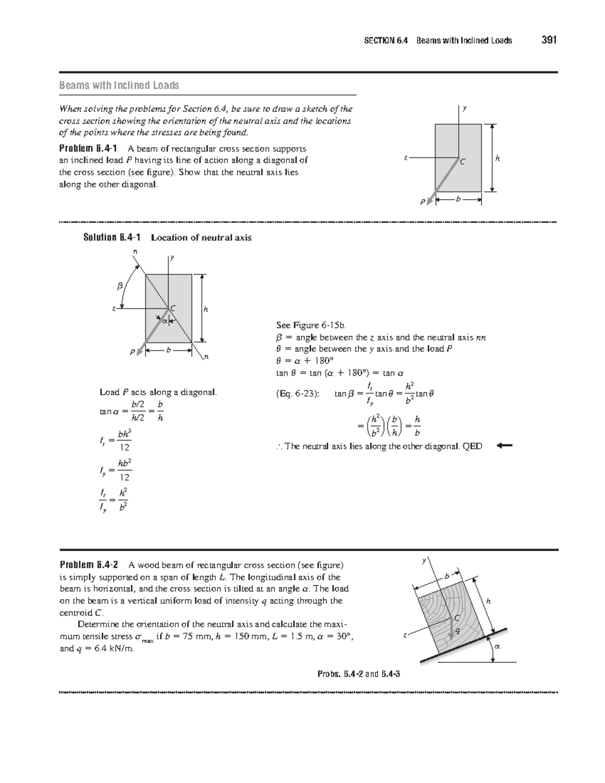 Mechanics of Materials Chap 06-02 - Beams with Inclined Loads When ...