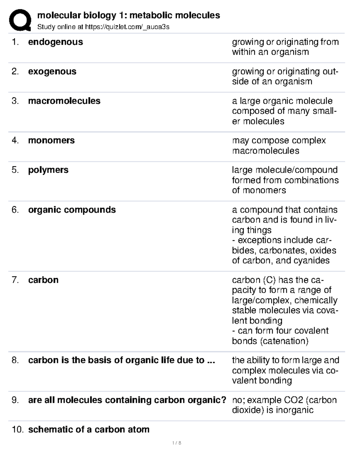 molecular bio notes ib bio - Study online at quizlet/_auoa3s endogenous ...