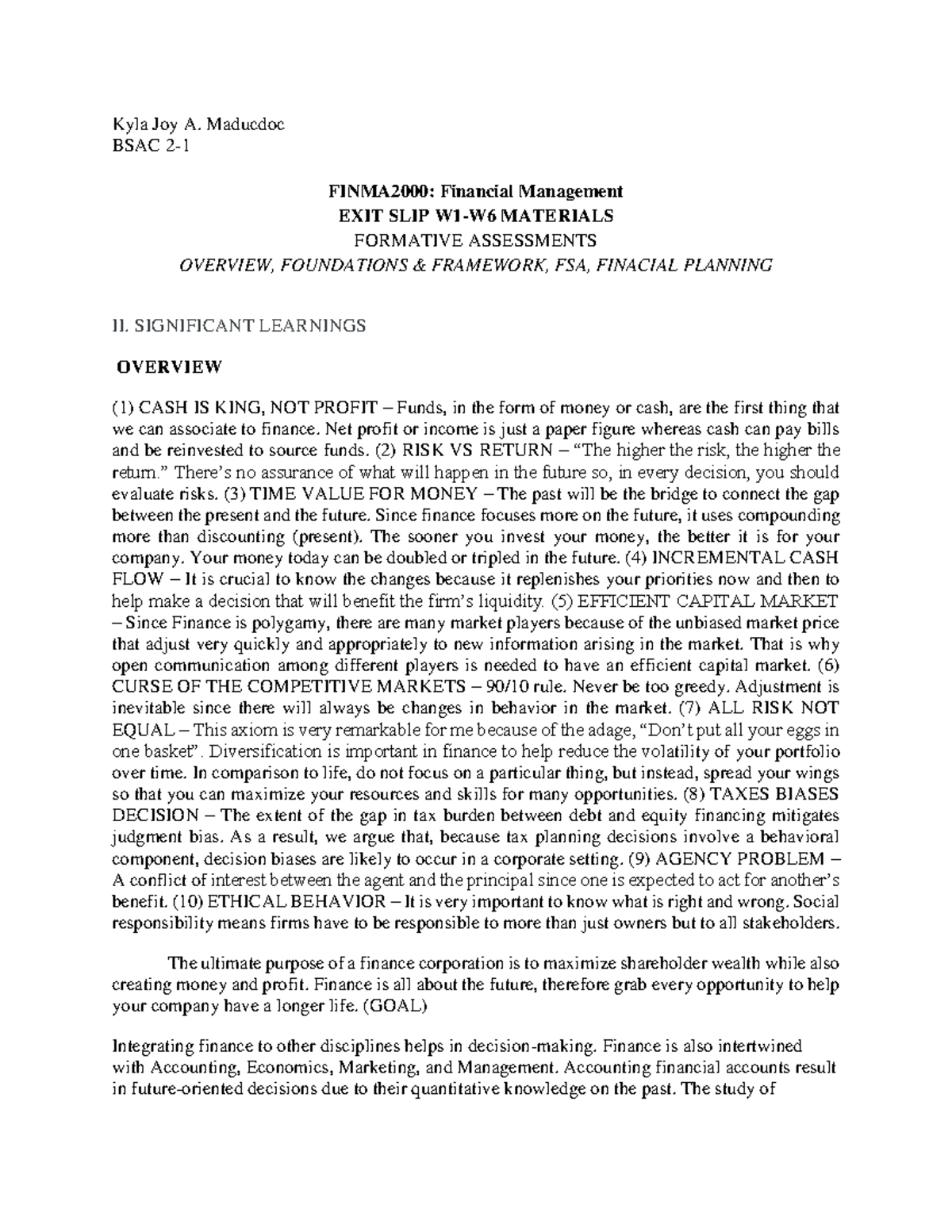 EXIT SLIP W1-W6 Materials - Kyla Joy A. Maducdoc BSAC 2- FINMA2000 ...
