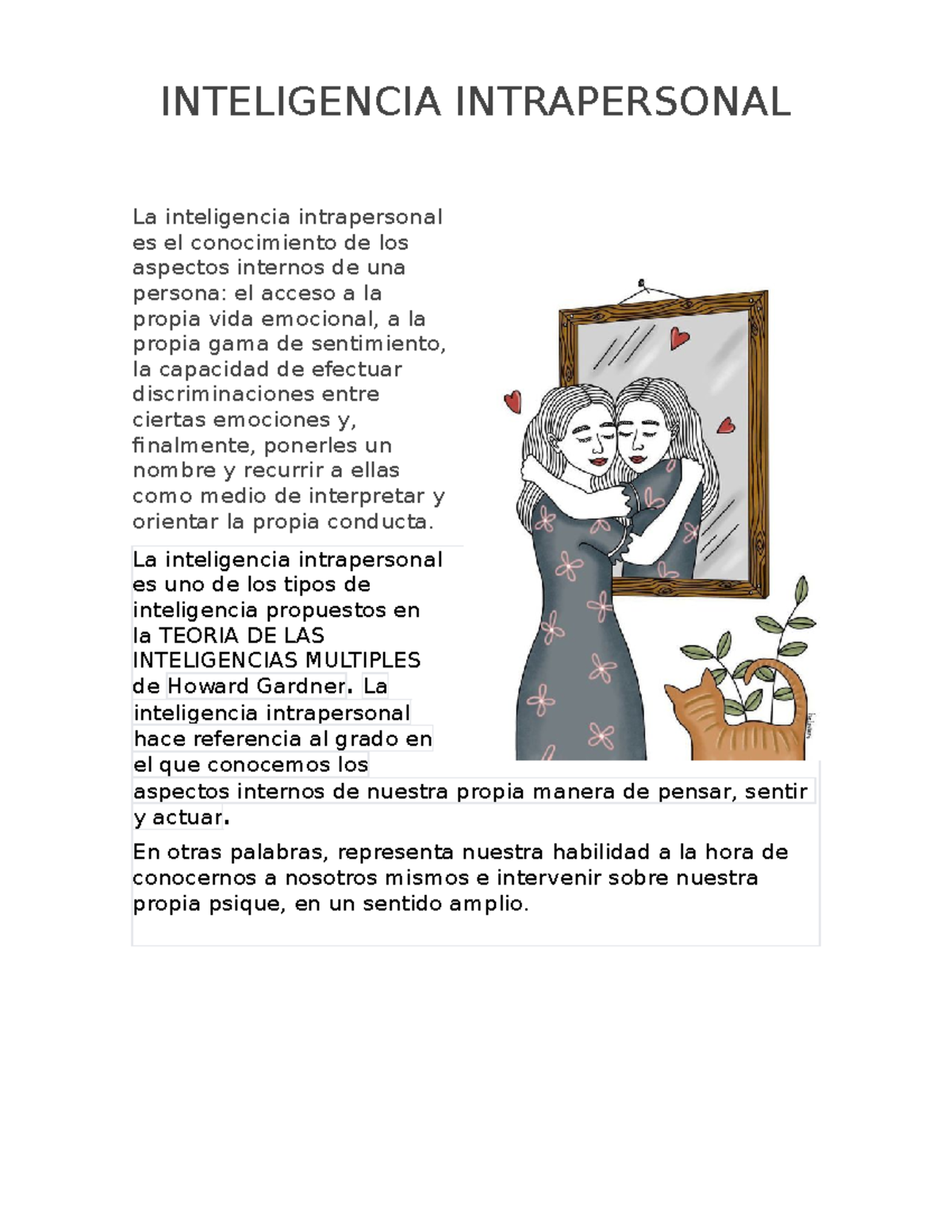 Inteligencia Intrapersonal - INTELIGENCIA INTRAPERSONAL La inteligencia ...