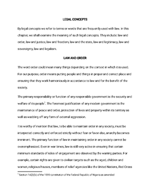 Introduction TO Nigeria Legal Method by Sanni Abiola - CHAPTER ONE LAW ...