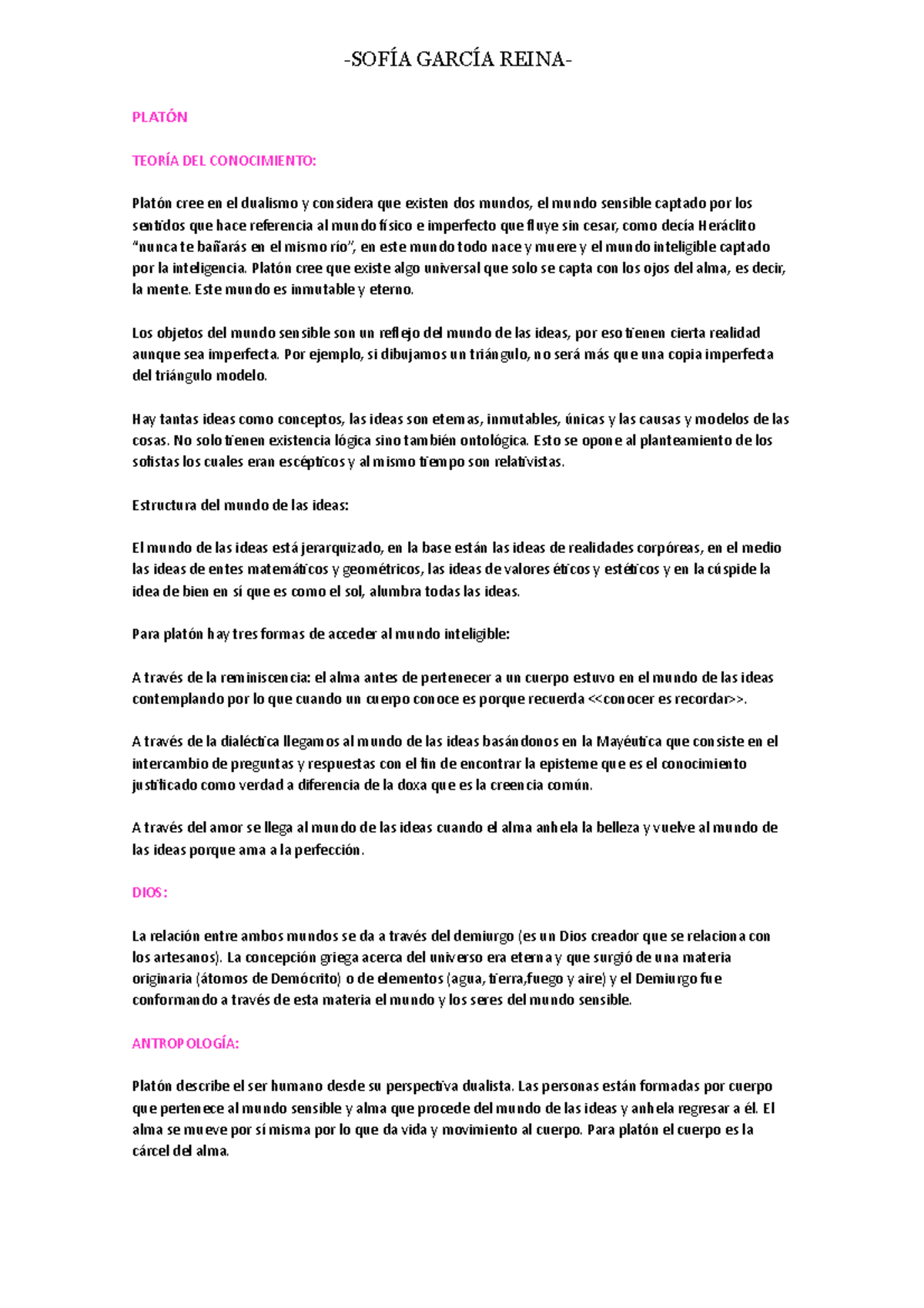 Filosofía 2 BACH - Colegio Malvar, Arganda del Rey - PLATÓN TEORÍA DEL ...