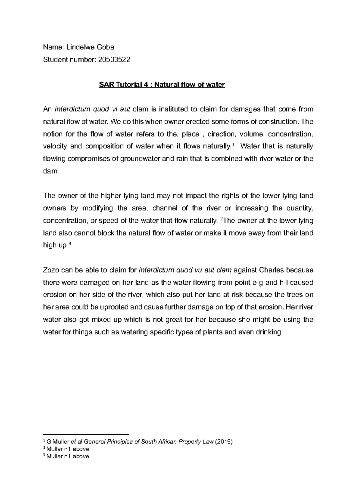 SAR Tut 4 done - tut - Name: Lindelwe Goba Student number: 20503522 SAR ...