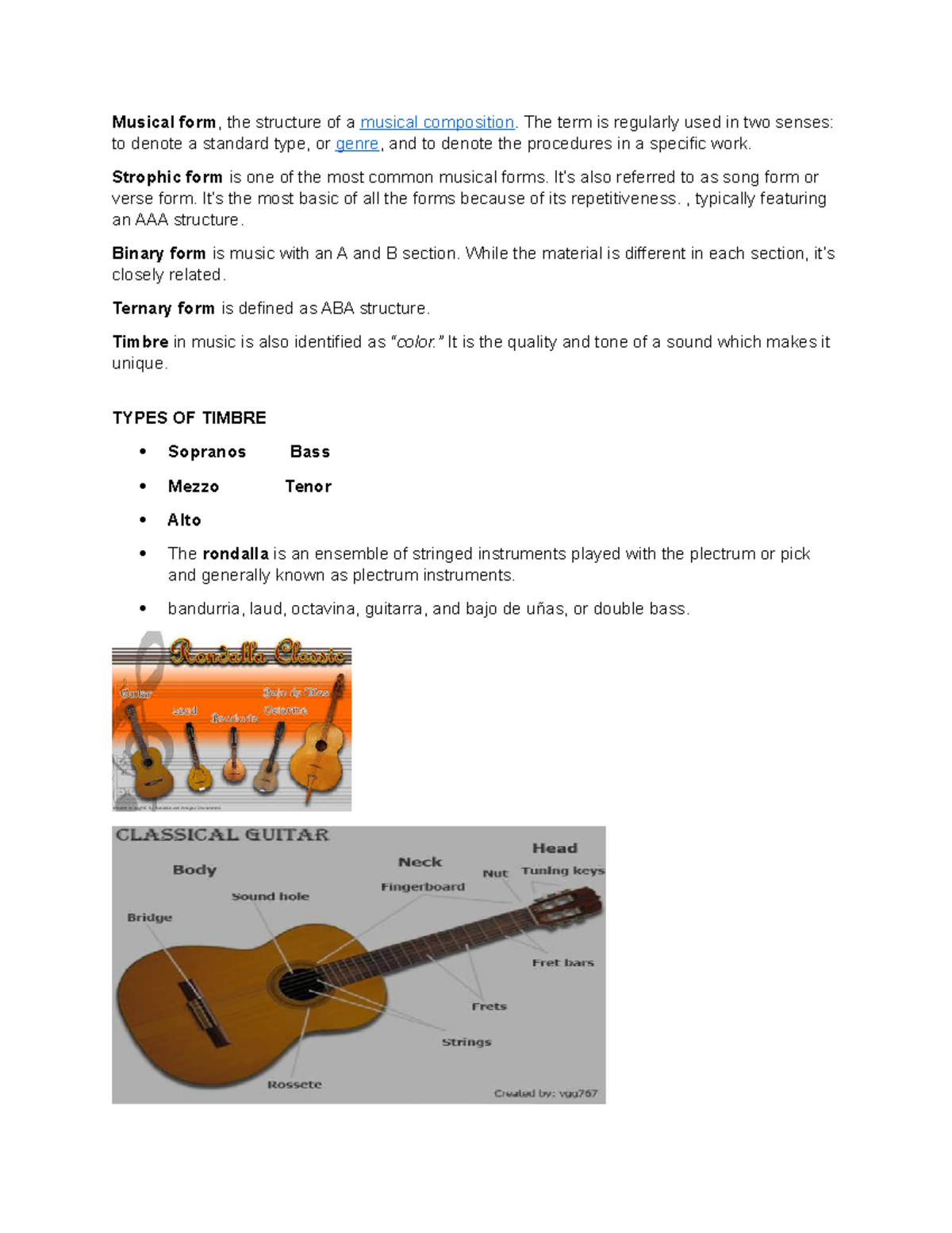 Grade 5 3rd Monthly Exam - Musical form , the structure of a musical ...
