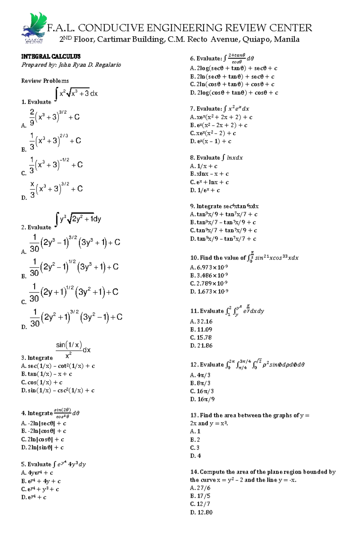 Integral Calculus - FDGFDGDF - Process Design - Mapúa - Studocu
