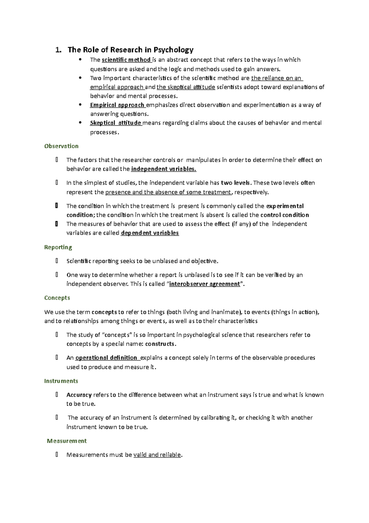 1-The Role of Research in Psychology - Institutional economics - Studocu