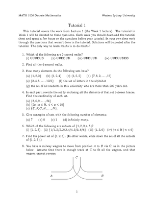 DM tutorial 9 solutions - 200025 Discrete Mathematics Western Sydney ...