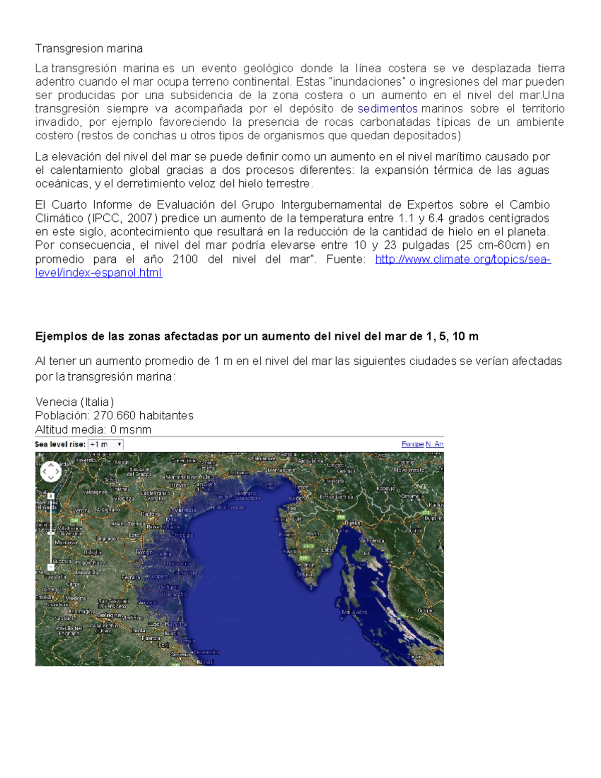 Transgresion marina - Apuntes 3 - Transgresion marina La transgresión ...