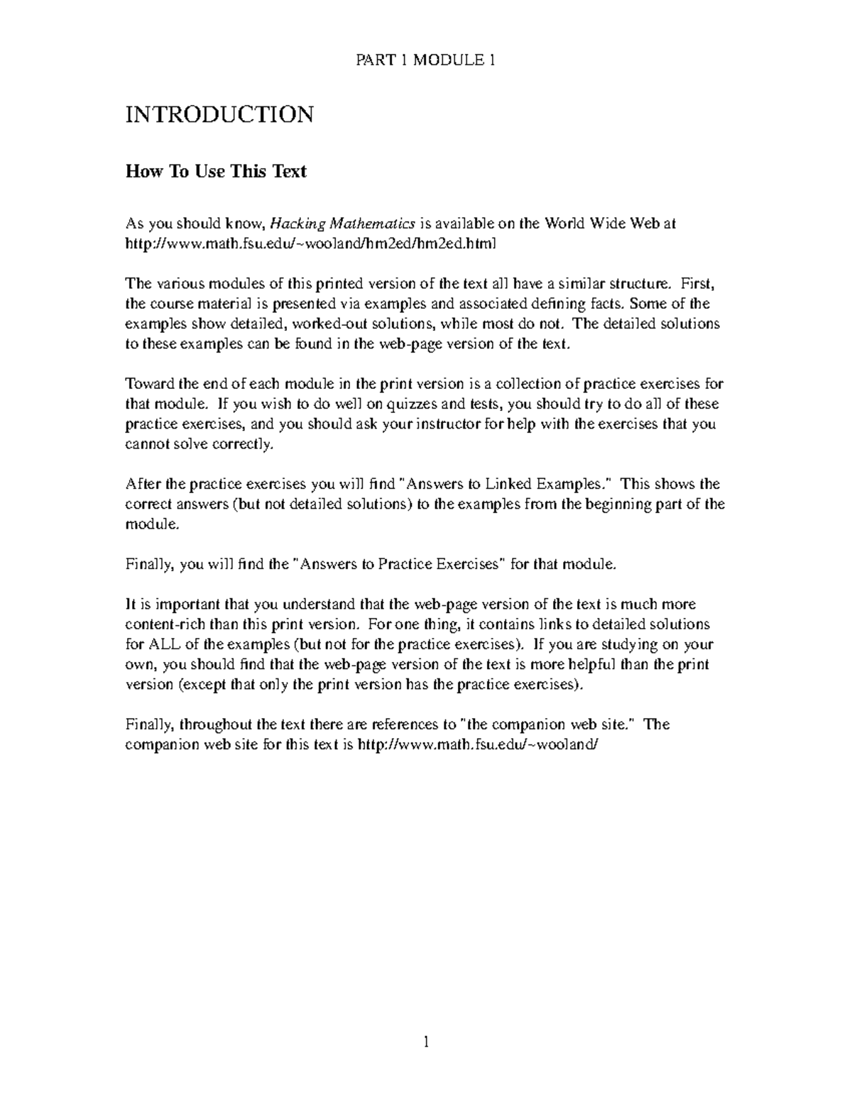 Part1 - Answers - PART 1 MODULE 1 INTRODUCTION How To Use This Text As ...