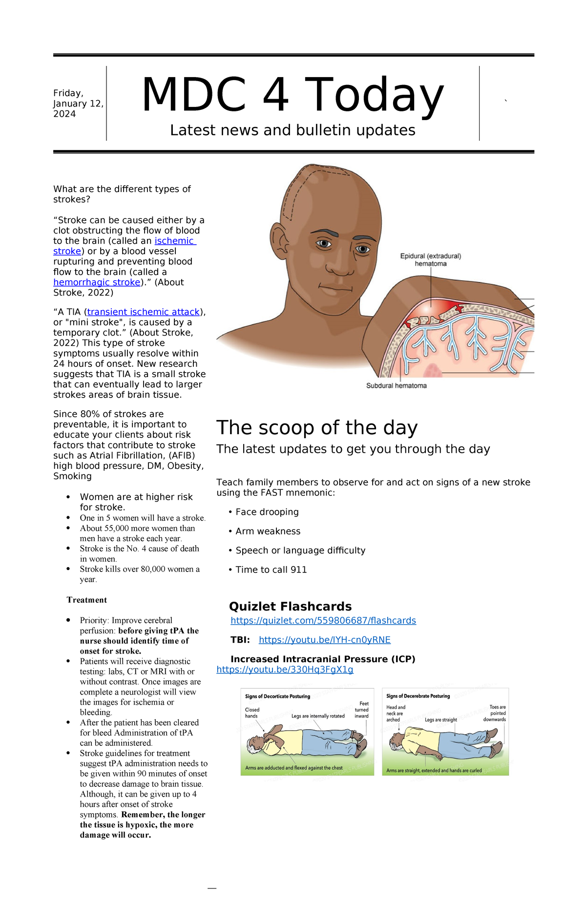 Week 2 Announcement Winter 2024 - Friday, January 12, 2024 MDC 4 Today ...