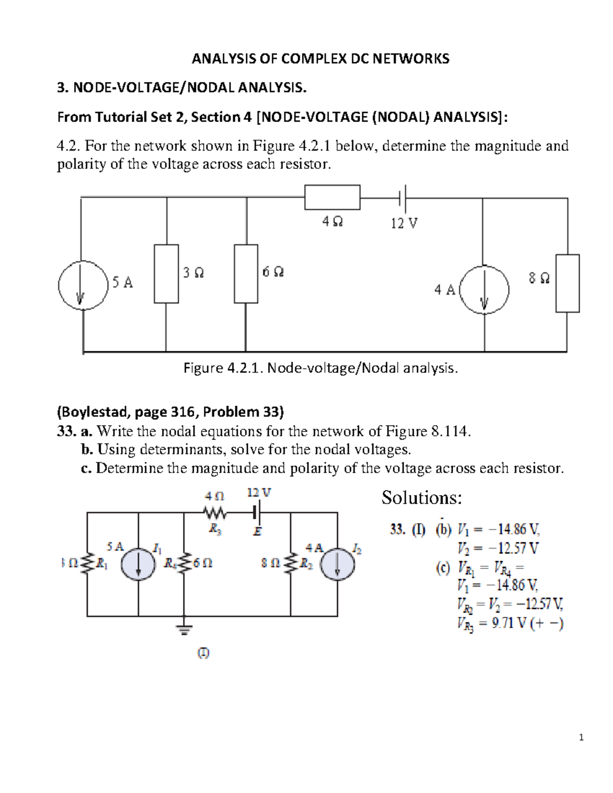 Node-voltage (Nodal) Analysis Class Room Exercise - 30-08-2021 Solved ...