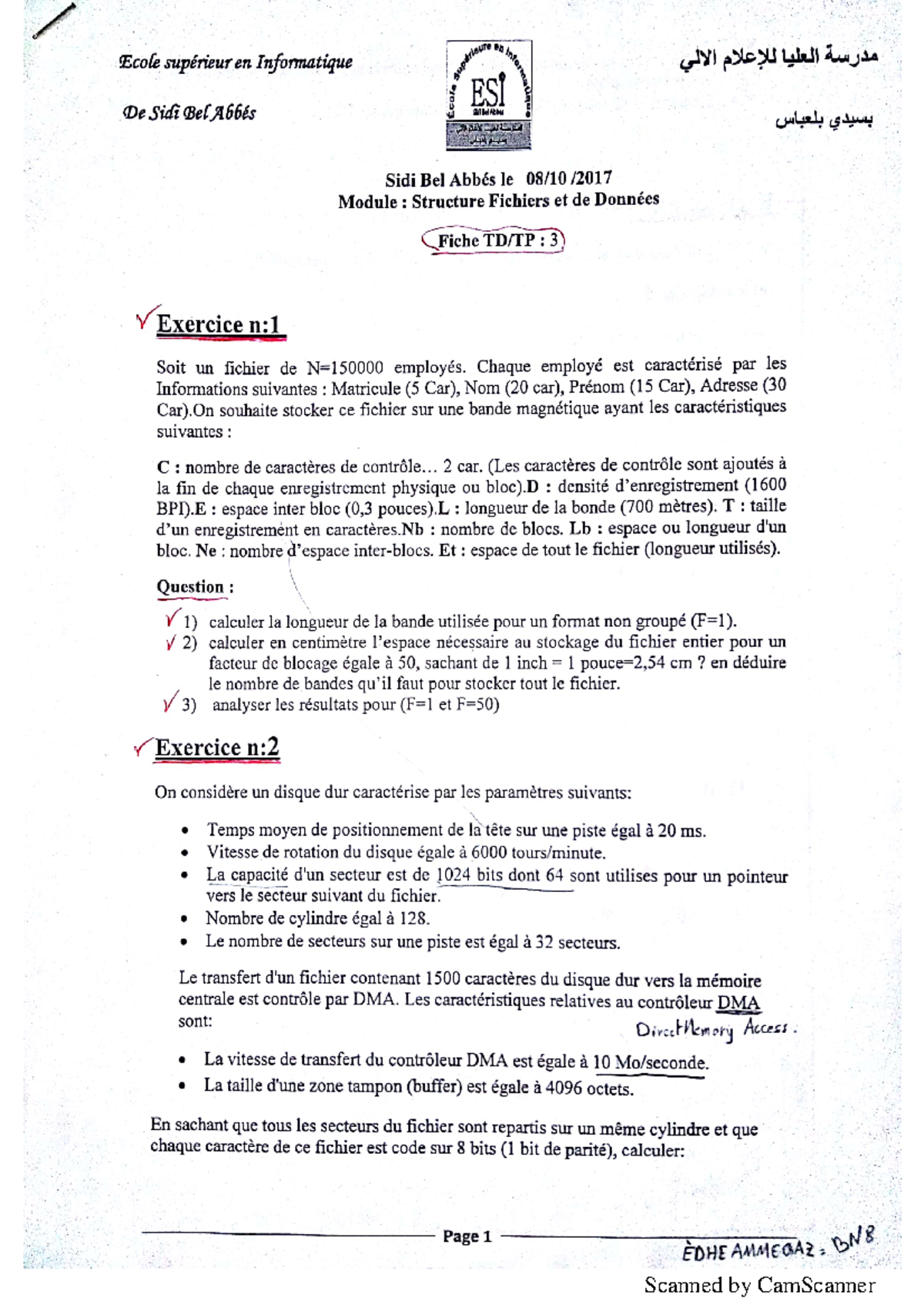 TD3 - SFSD - Structure fichers et données - Studocu