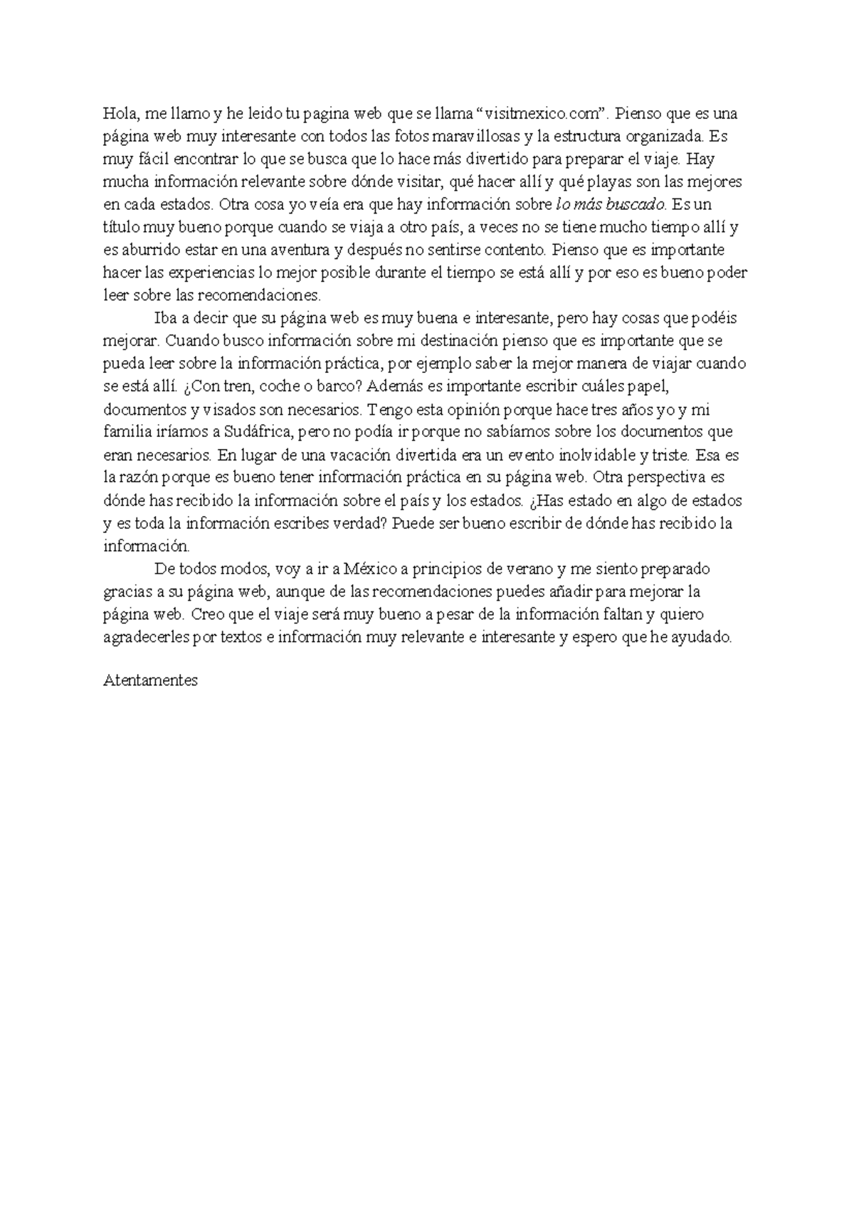 Viajar a Mexico - Spanska - Hola, me llamo y he leido tu pagina web que ...