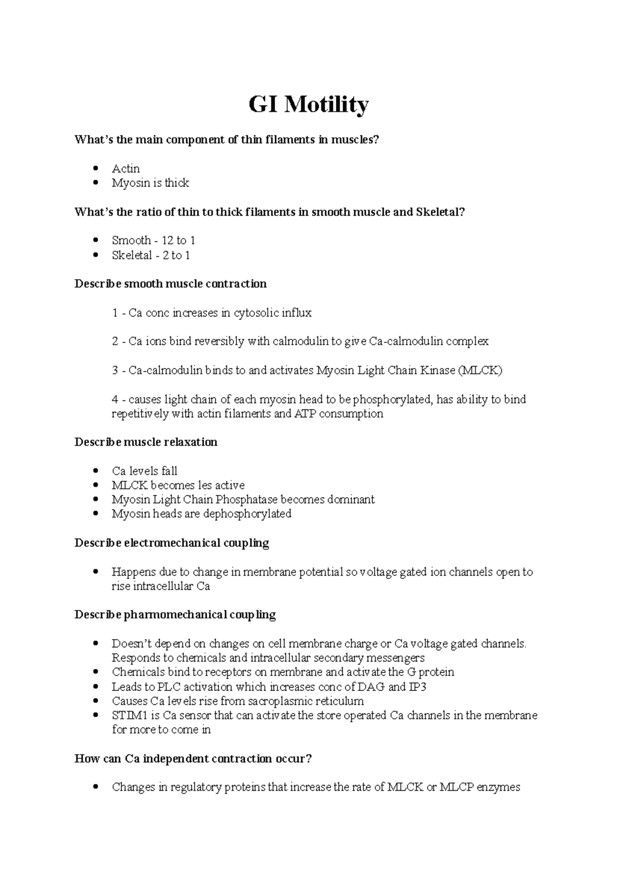 GI Motility - Outlines the process involved in peristalsis - GI ...