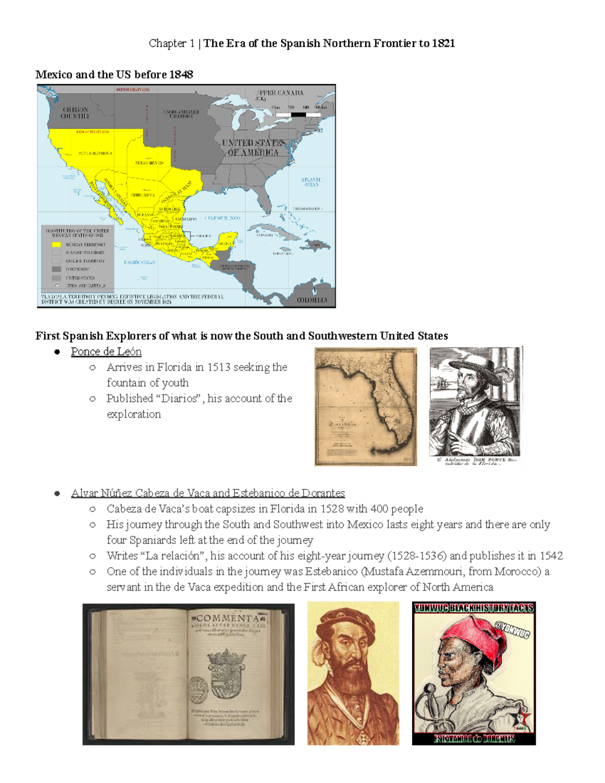 The Era of the Spanish Northern Frontier to 1821 - territory begins in ...
