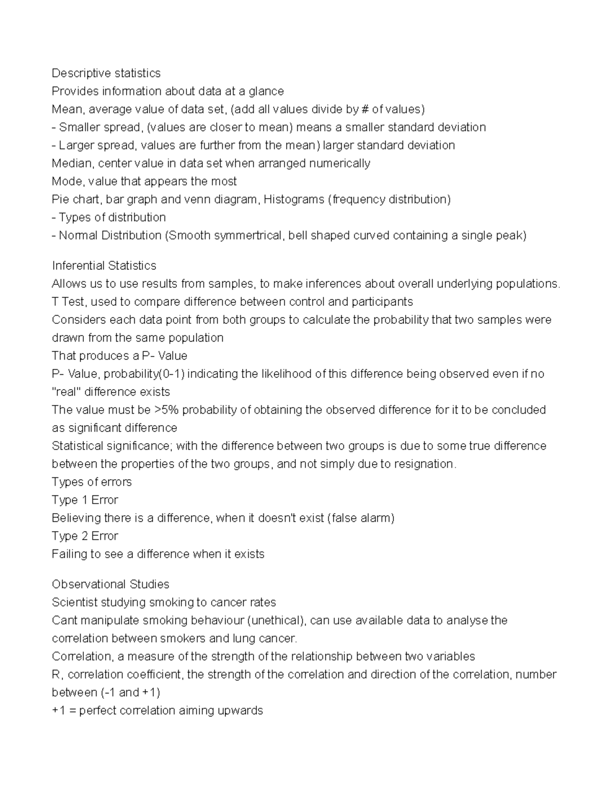 Research Methods 2 - Notes from web module - Descriptive statistics ...