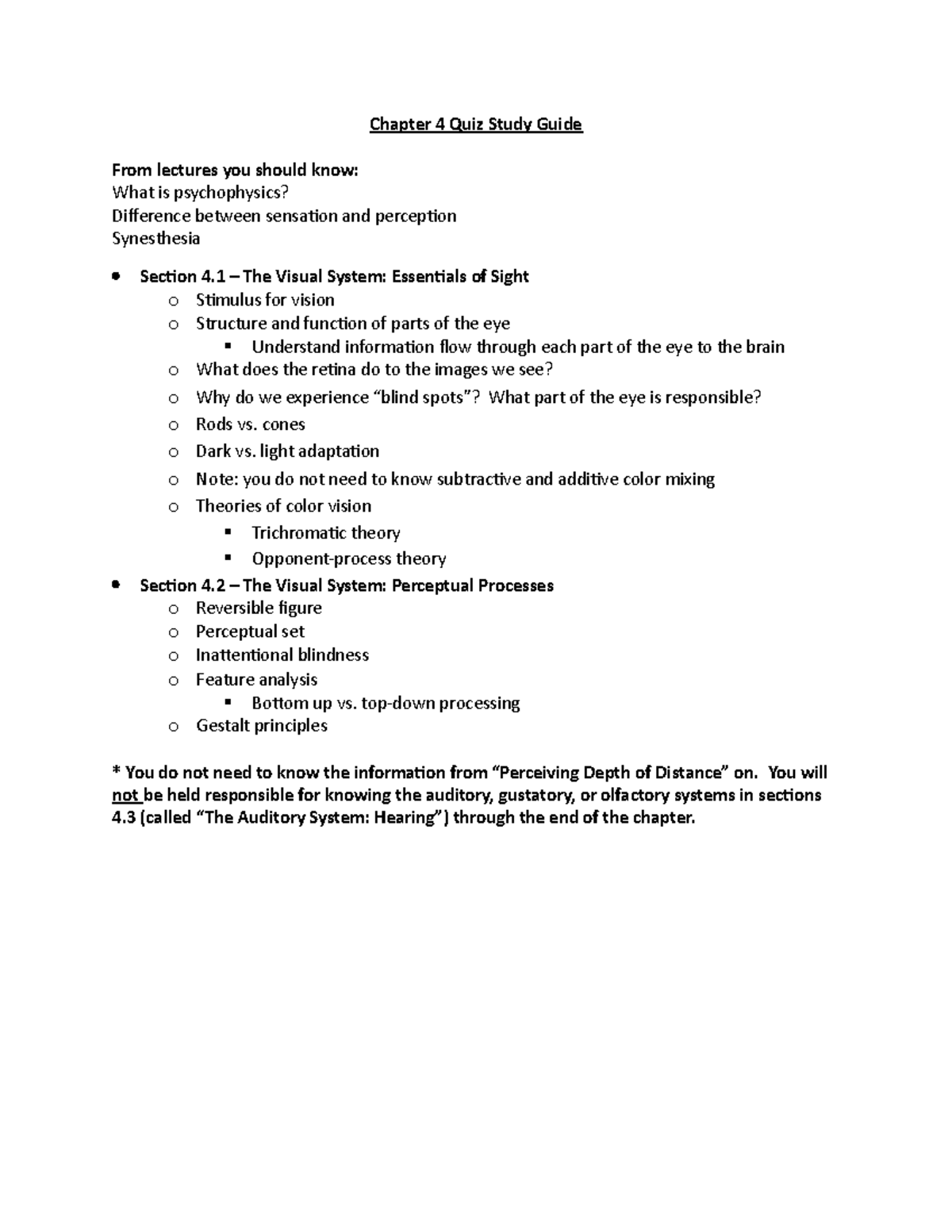 Chapter 4 Quiz Study Guide - Chapter 4 Quiz Study Guide From lectures ...