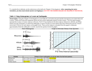 Assignment #3A Investigation Geologic History - To complete worksheet ...