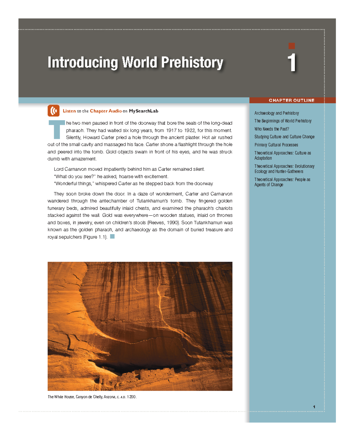 Introducing World Prehistory - 1 1 Chapter Outline T he two men paused ...