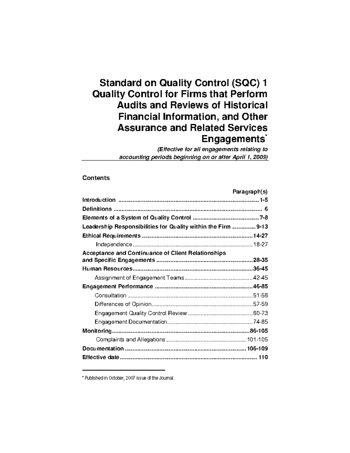 SQC 1 - Standard on Quality Control (SQC) 1 Quality Control for Firms ...