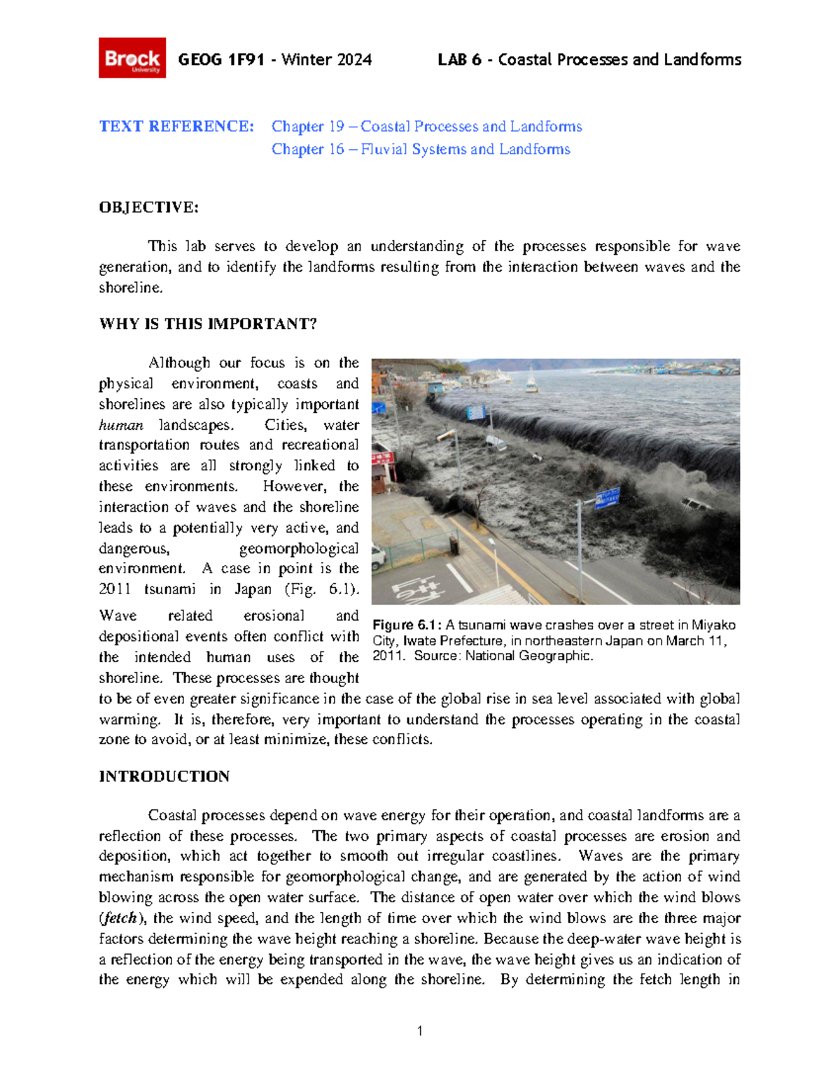 GEOG 1F91 Lab 6 - FW2023-24 Coastal Processes and Landforms (Updated ...
