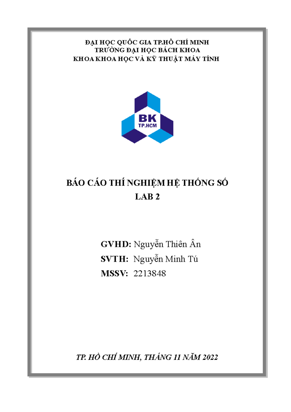 HTS LAB-2 - HTS - ĐẠI HỌC QUỐC GIA TPỒ CHÍ MINH TRƯỜNG ĐẠI HỌC BÁCH ...
