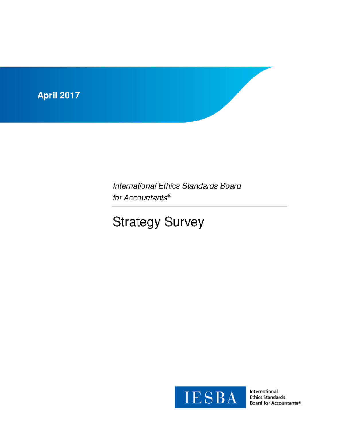 Iesba Strategy Survey Questionaire - International Ethics Standards ...